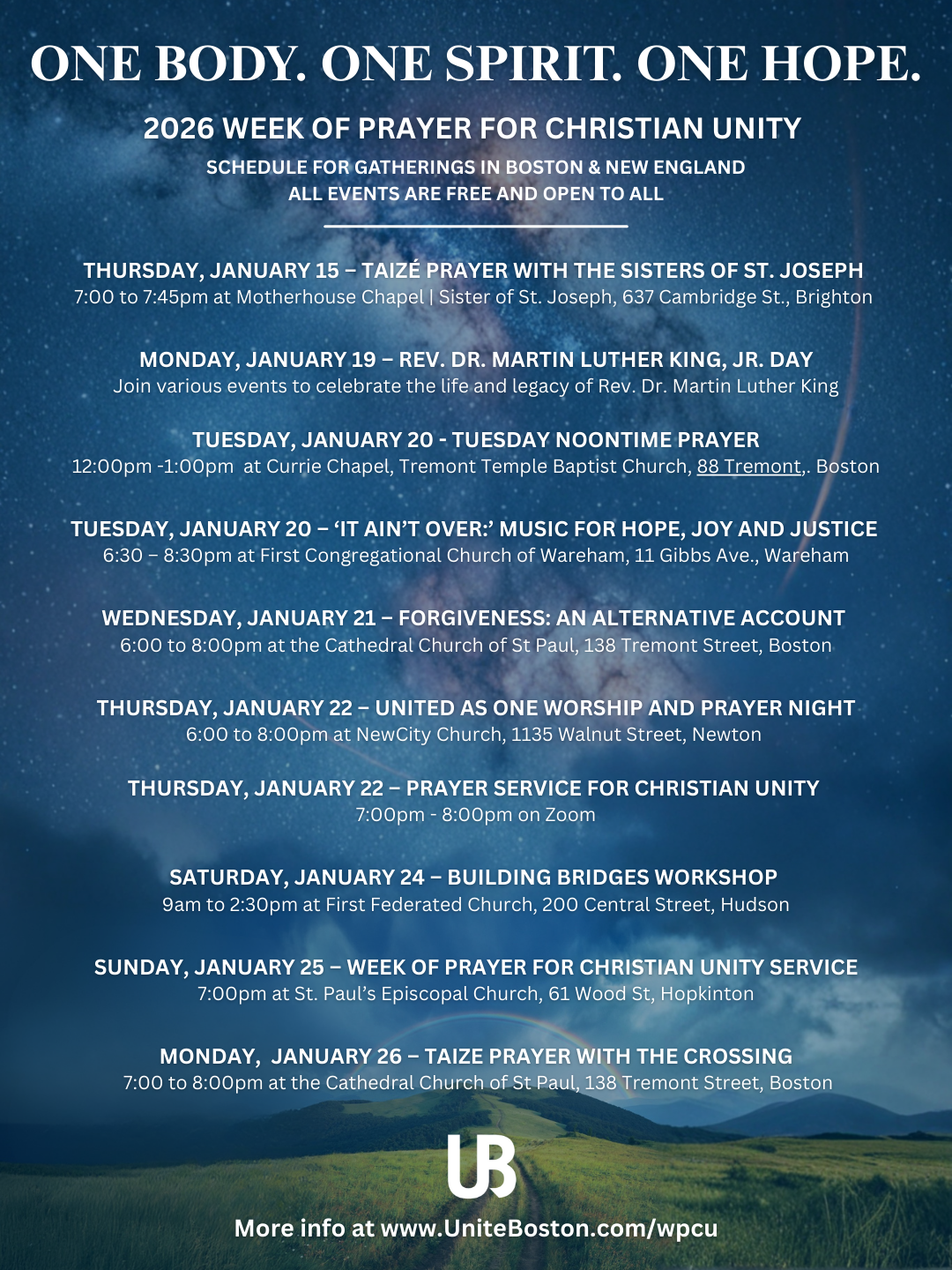Week of Prayer for Christian Unity – UniteBoston